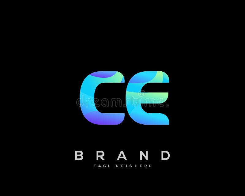 Initial Letter CE Logo with Colorful Circle Background, Letter ...