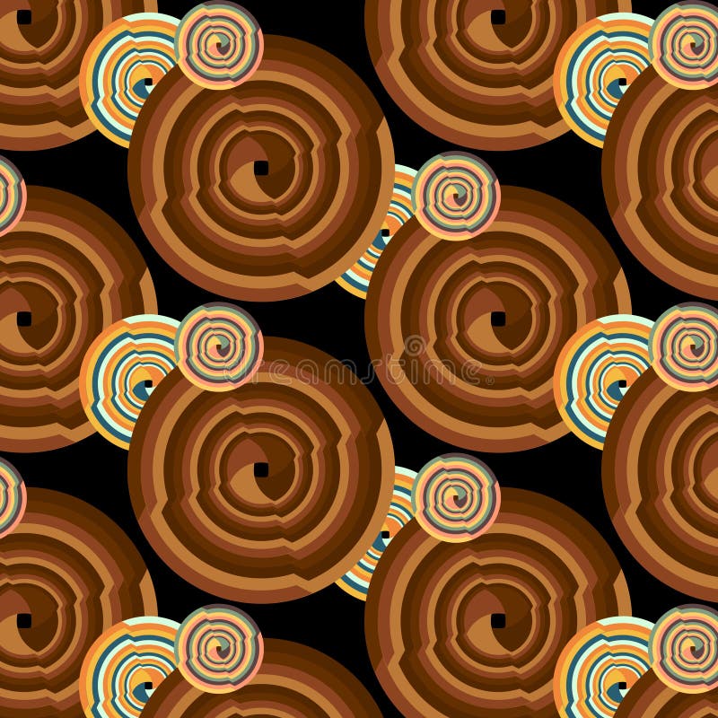Vector Illustration Spiral Effect Optical Abstract Vintage Pattern ...