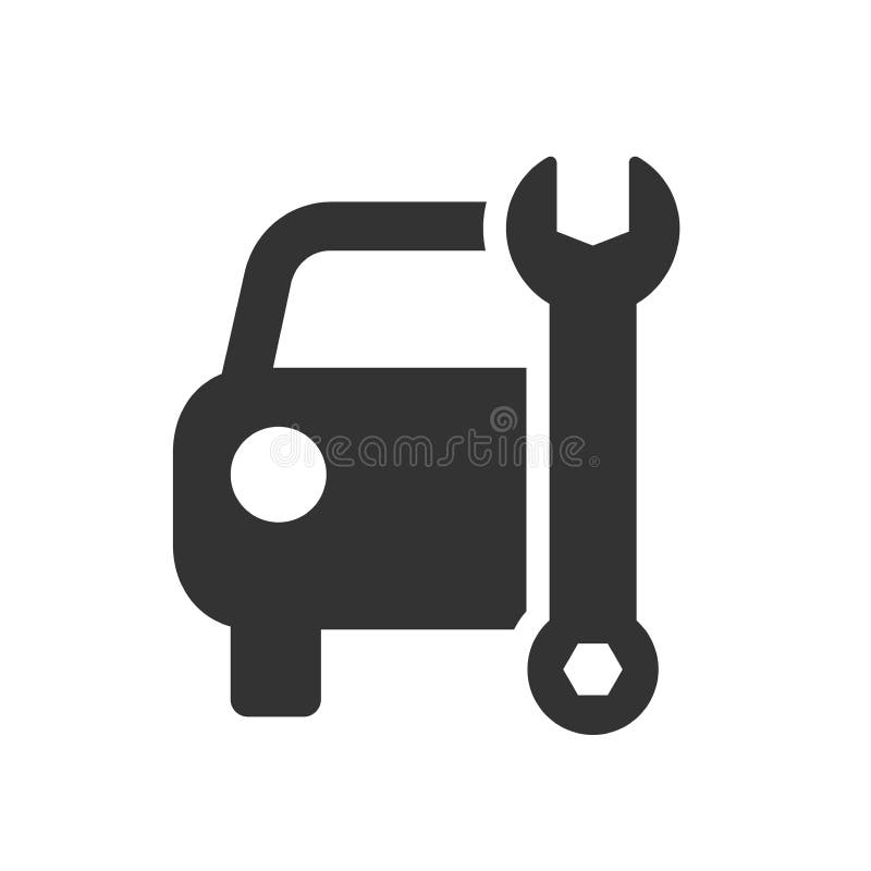 Car with Wrench, Car Repair Service Icon. Stock Vector - Illustration ...