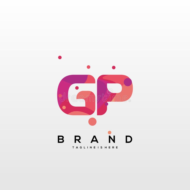 Initial Letter GP Logo with Colorful Circle Background, Letter ...