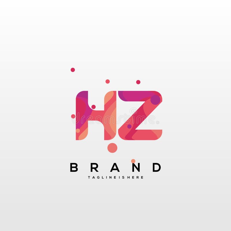 Initial Letter HZ Logo with Colorful Circle Background, Letter ...