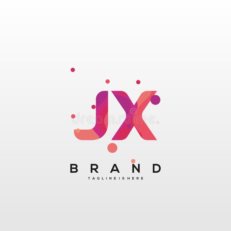 Initial Letter JX Logo with Colorful Circle Background, Letter ...