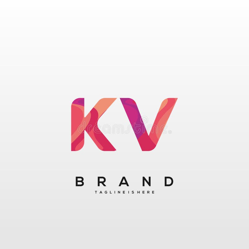KV Circle Shape Letter Logo Design Stock Vector - Illustration of color ...