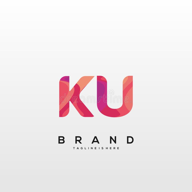 Initial Letter KU Logo with Colorful Circle Background, Letter ...
