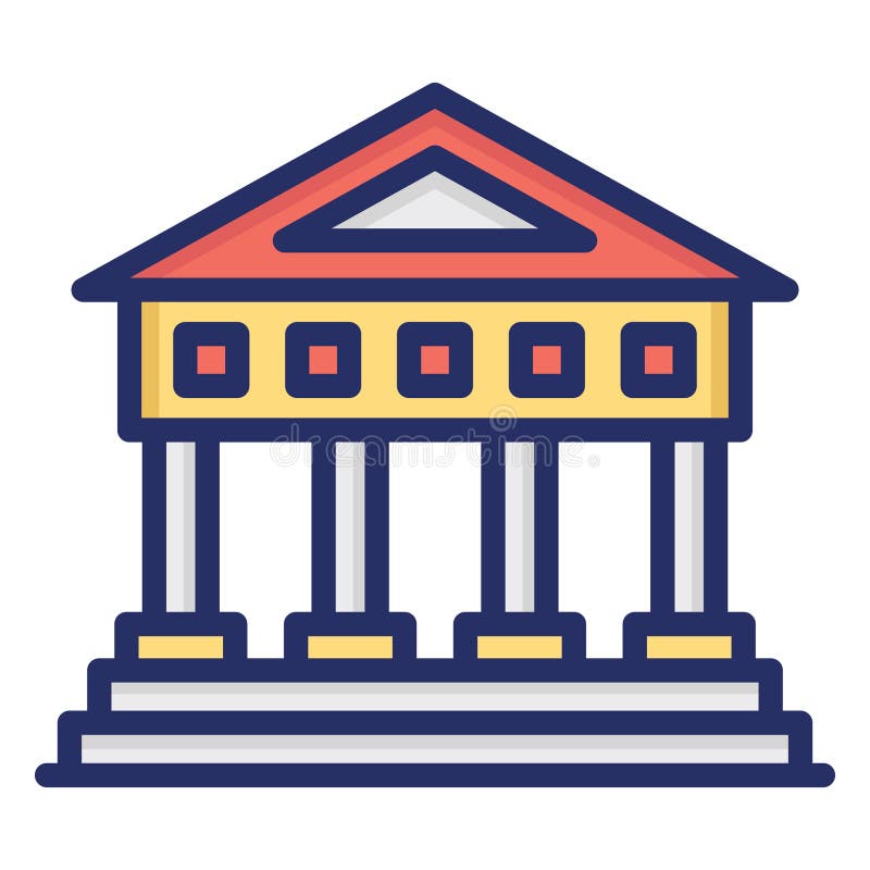 Historic Building Icon Vector Stock Vector - Illustration of isolated ...