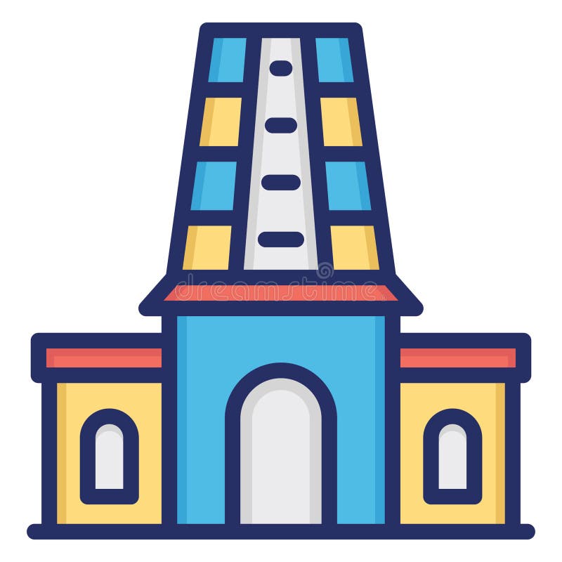 Hindu Temple, Maha Temple Isolated Vector Icon Which Can Be Easily ...