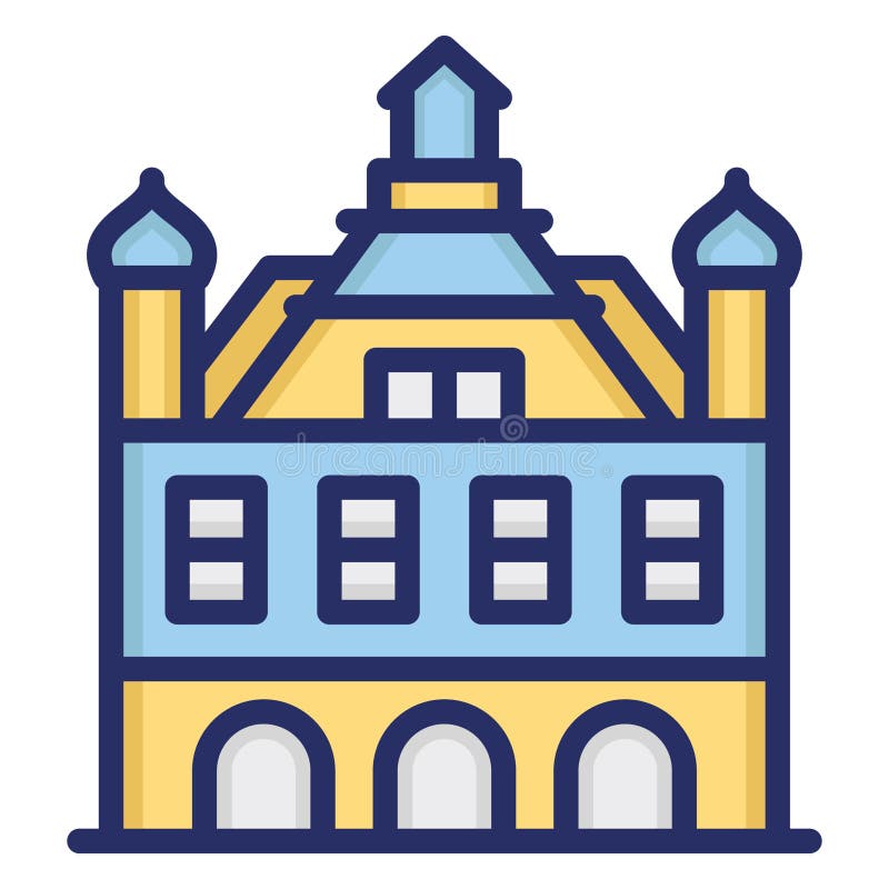 Academic, Educational Building Isolated Vector Icon Which Can Be Easily ...