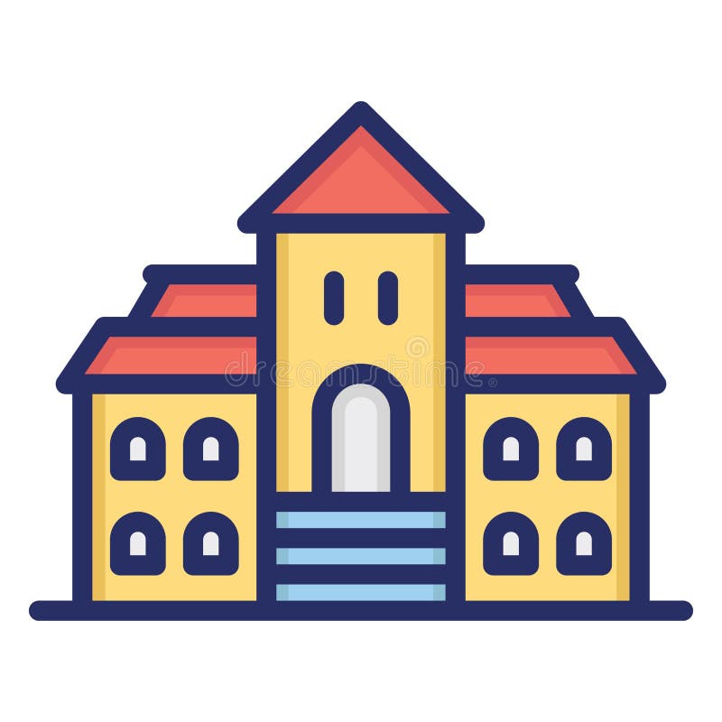 Academic, Educational Building Isolated Vector Icon Which Can Be Easily ...