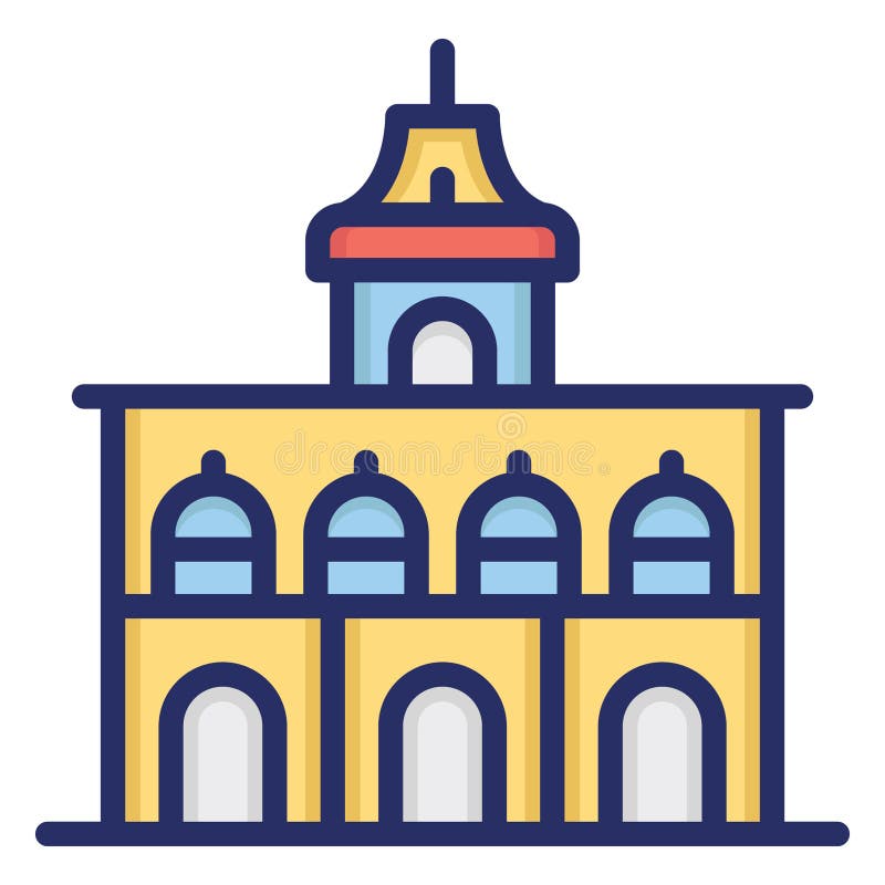 Academic, Educational Building Isolated Vector Icon Which Can Be Easily ...