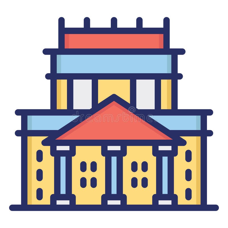 Academic, Educational Building Isolated Vector Icon Which Can Be Easily ...