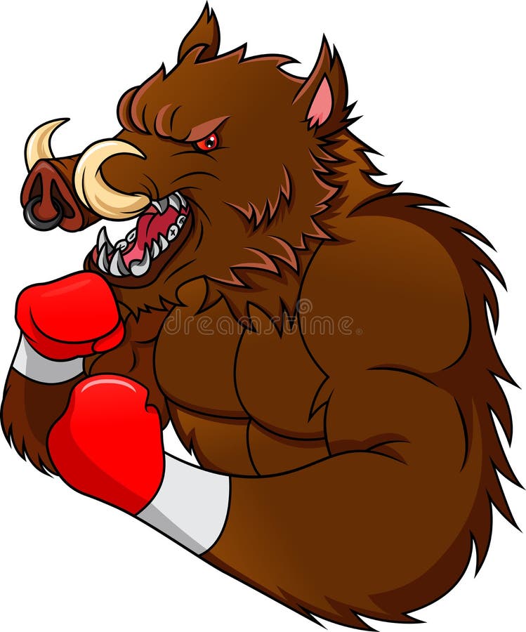 Cartoon Pig Boxing stock vector. Illustration of cartoon - 47055203