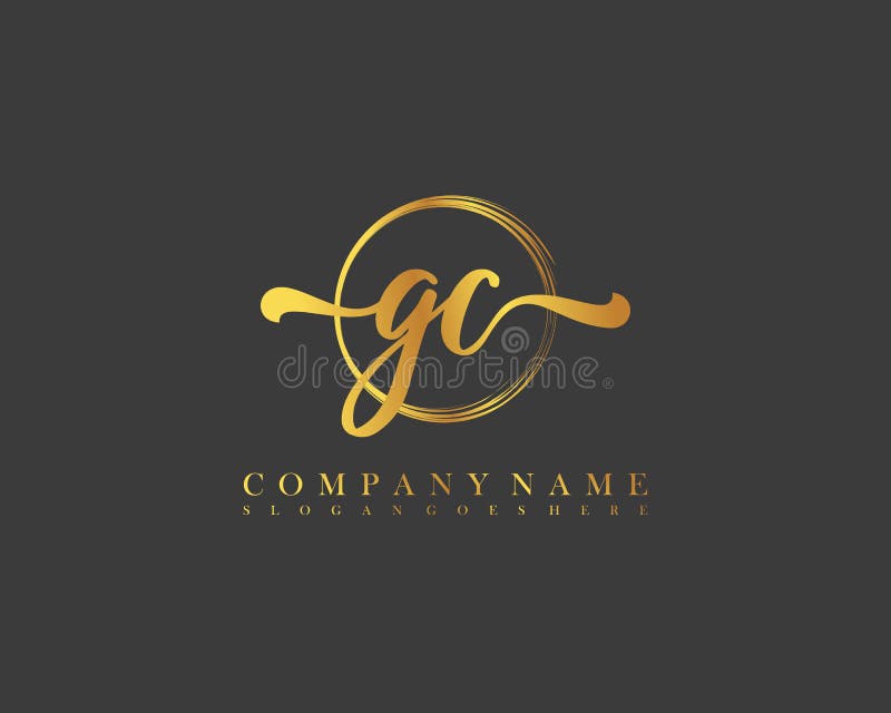 GC Initial Handwriting Logo Circle Hand Drawn Template Vector Stock ...