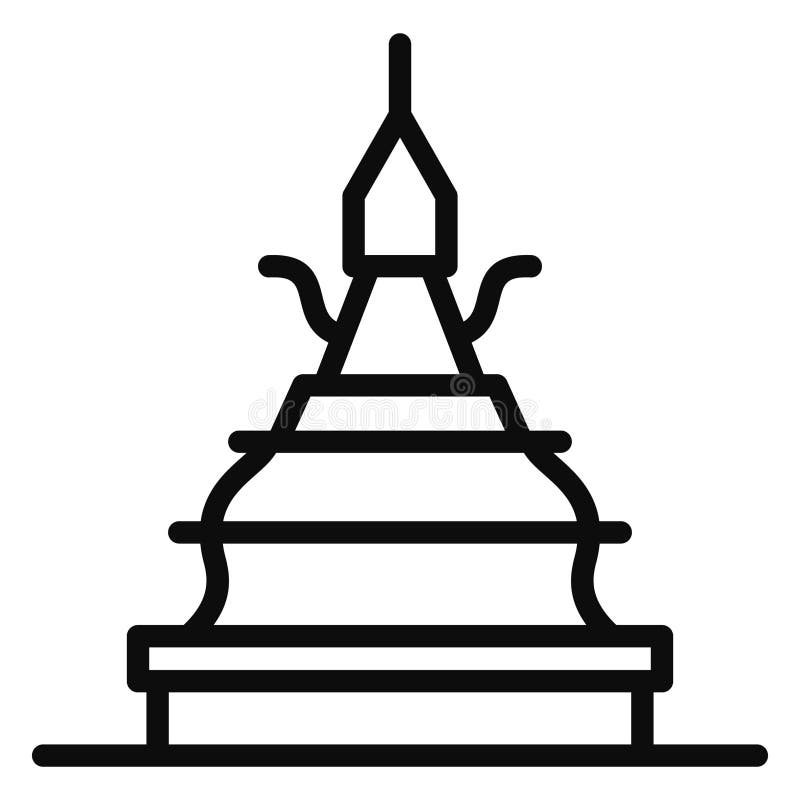 Bagan Temple at Sunrise. Destination Scene of Myanmar. Stock Vector ...