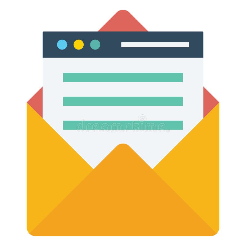 Email Color Isolated Vector Icon that Can Easily Modify or Edit Stock ...