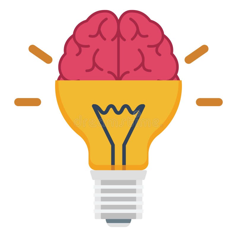 Brain Color Isolated Vector Icon that Can Easily Modify or Edit Stock ...
