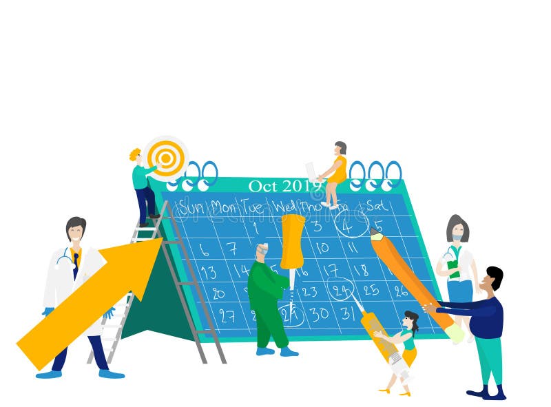 Work calendar vector stock vector. Illustration of cartoon - 162004326