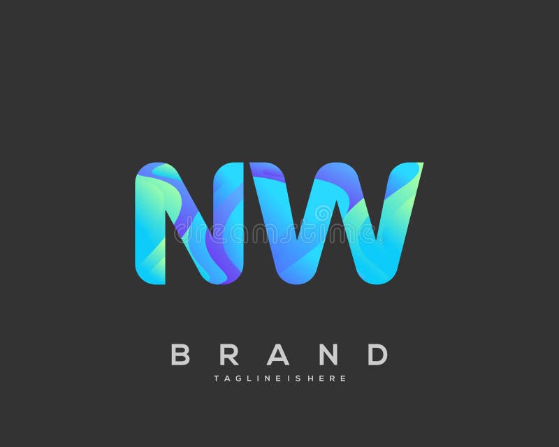 Nw N W Colorful Alphabet Letter Logo Icon Template Vector Stock Vector ...