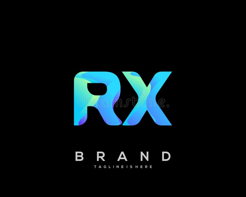 Initial Letter RX Logo with Colorful Circle Background, Letter ...