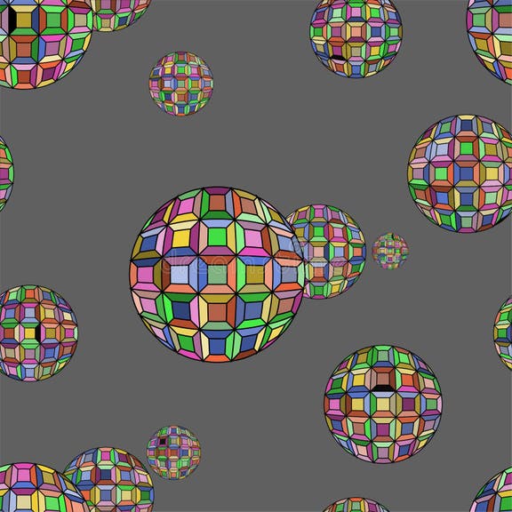 Seamless Pattern of Spheres in Multicolored Tiles Stock Vector ...