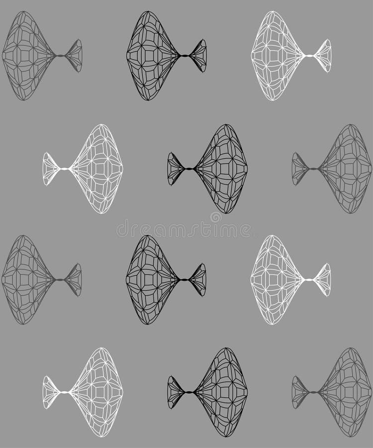 Repeat Pattern of Geometric Fish Stock Vector - Illustration of pattern ...