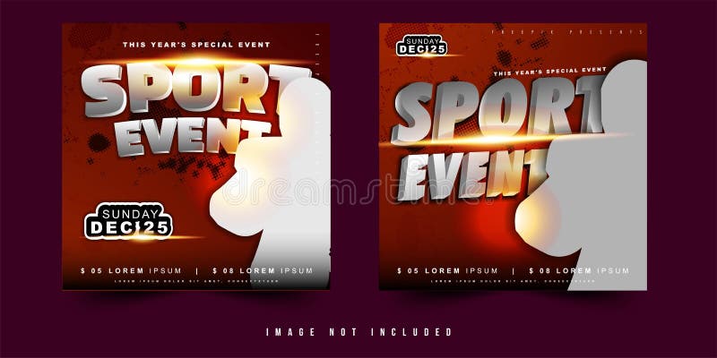 Sport Event Typographic Title Design, Clean and Simple Layout Stock ...