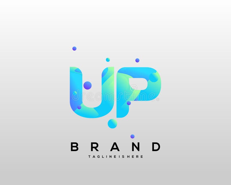 Initial Letter UP Logo with Colorful Circle Background, Letter ...