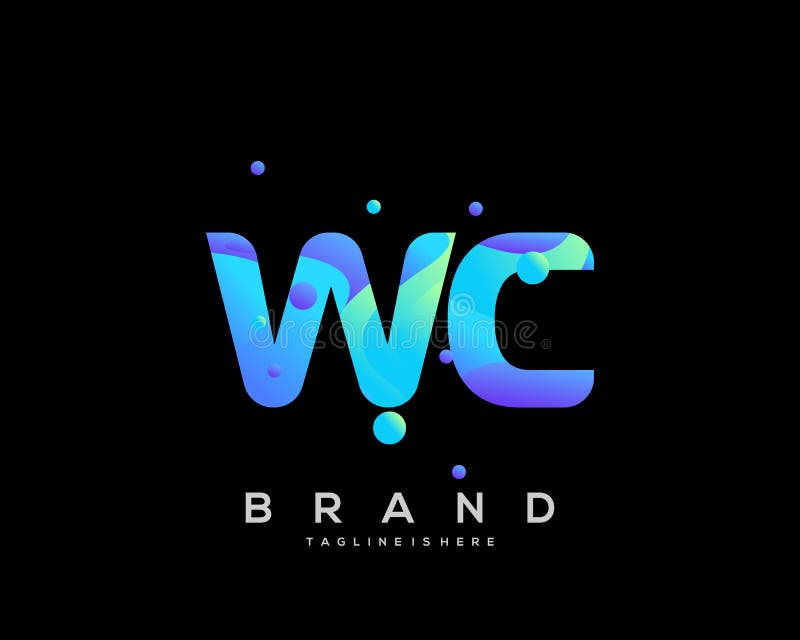 Initial WC Logo Design with Cool Style, Logo Business Branding Stock ...