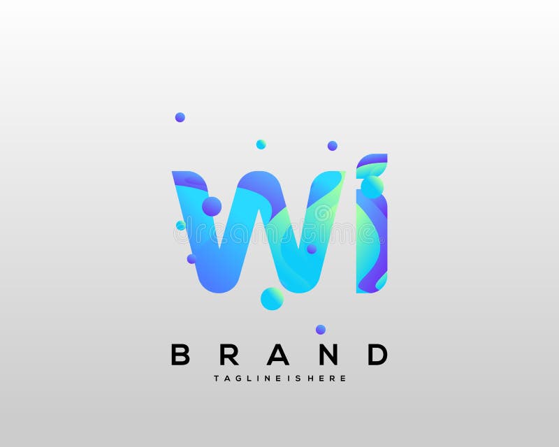 WI Initial Logo with Colorful Circle Template Vector Stock Vector ...