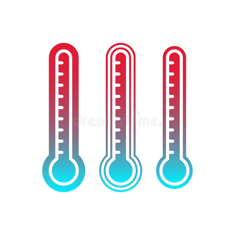Thermometer with Scale, Cold and Hot Temperature Indicator. Stock ...