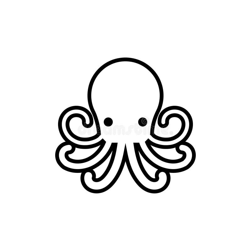 Octopus Outline Drawing Vector Illustrtion Stock Vector - Illustration ...