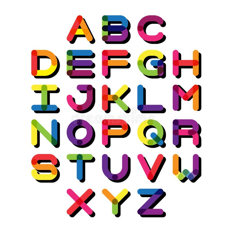 Colorful Font and Alphabet. Vector Alphabet Letters Stock Vector ...