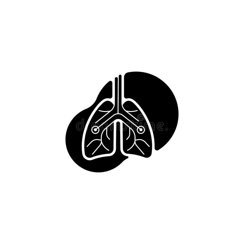 Lungs Icon, Simple Flat Style. Stock Vector - Illustration of chest ...