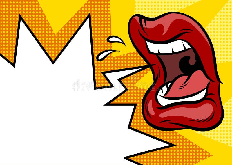 Comic angry mouth shouting stock vector. Illustration of cartoon ...