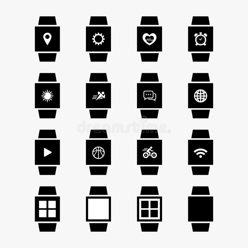 Smartwatch Icon on White Background. Flat Style. Smartwatch Sign. Smart ...