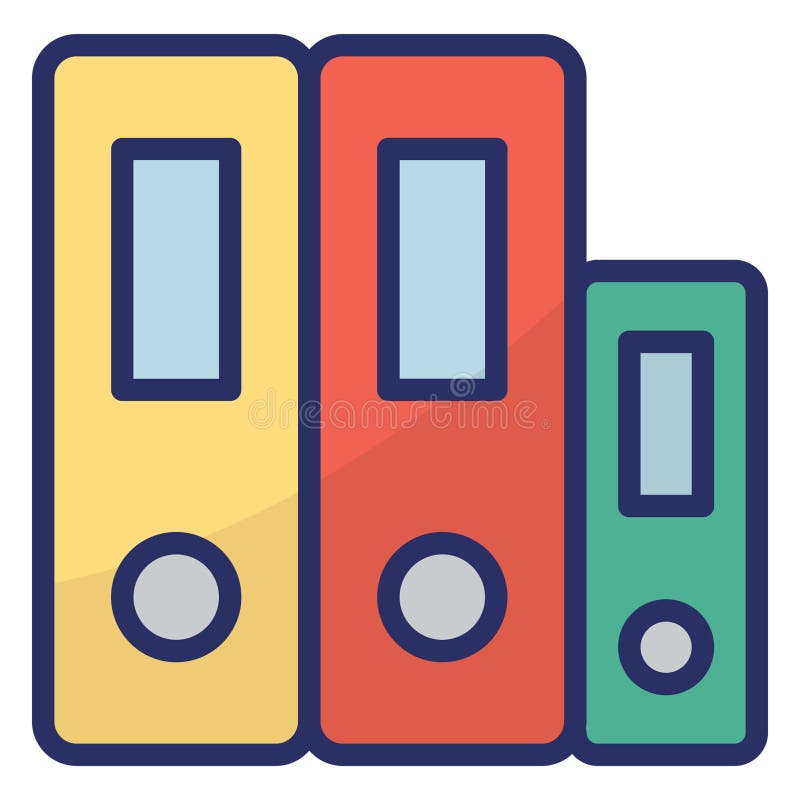 File Folders Color Vector Icon Which Can Easily Modify or Edit Stock ...