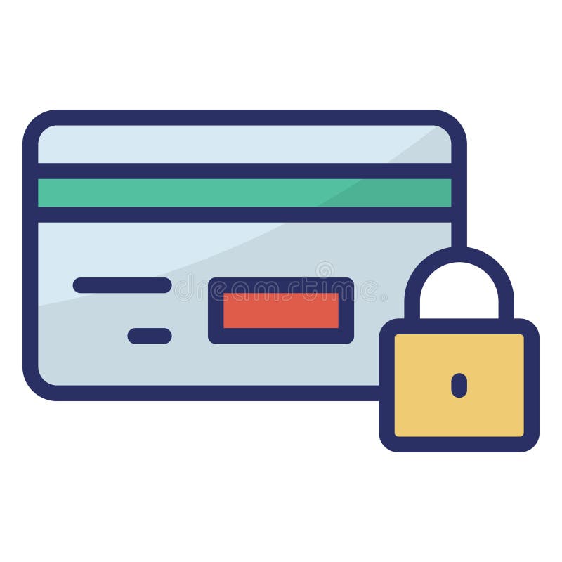 Locked Card Icon in Trendy Design Style. Locked Card Icon Isolated on ...