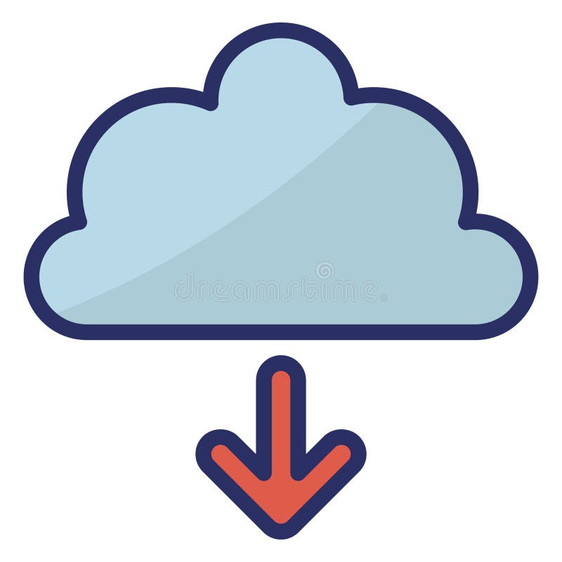 Cloud Download Isolated Isolated Vector Icon Easily Editable Easily ...