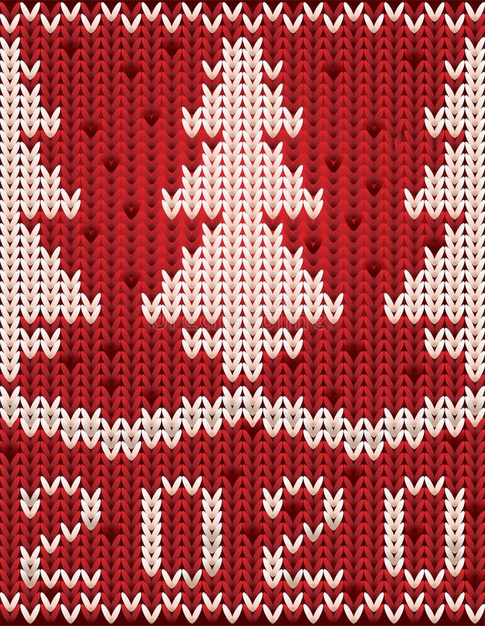 New 2020 Year Knitted Pattern Wallpaper with Xmas Tree Stock Vector ...