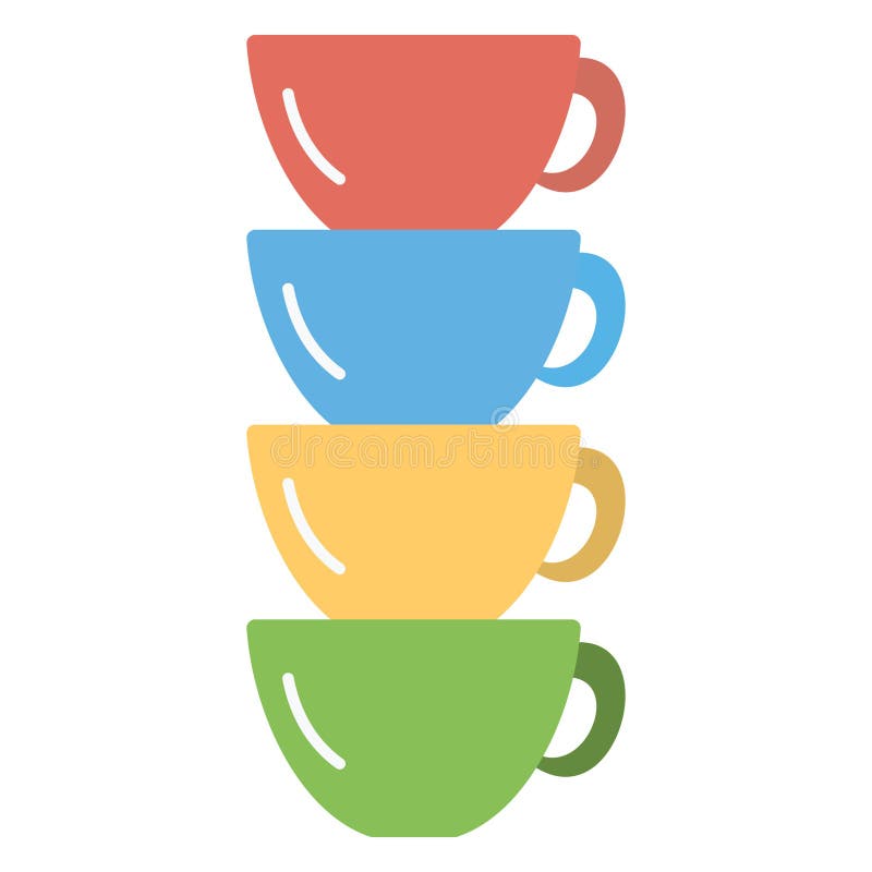 Colorful Cups Color Vector Icon Isolated and Fully Editable Stock ...