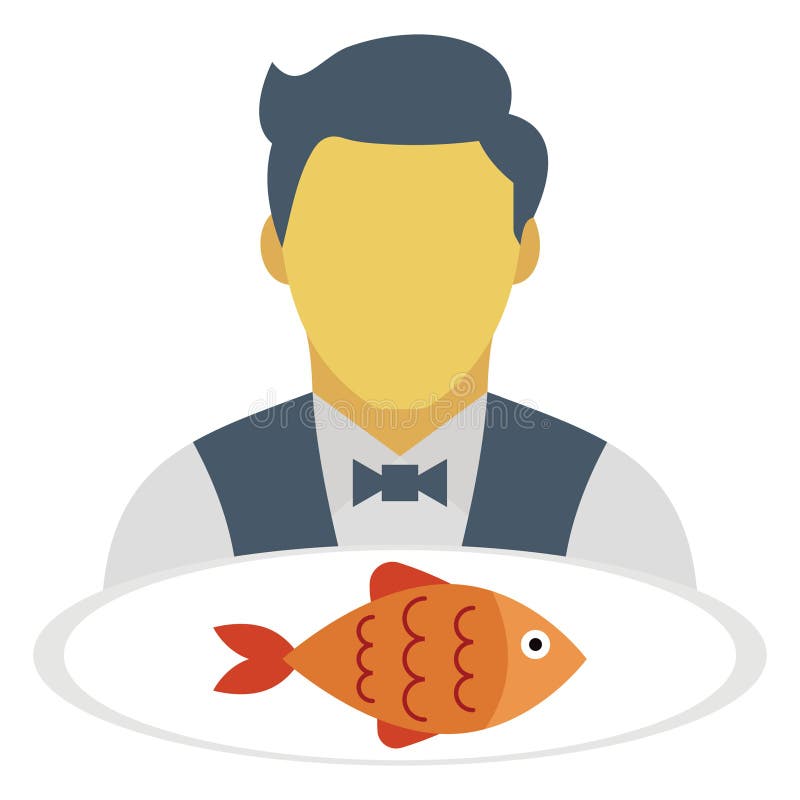 Eating Fish Color Vector Icon Isolated and Fully Editable Stock Vector ...