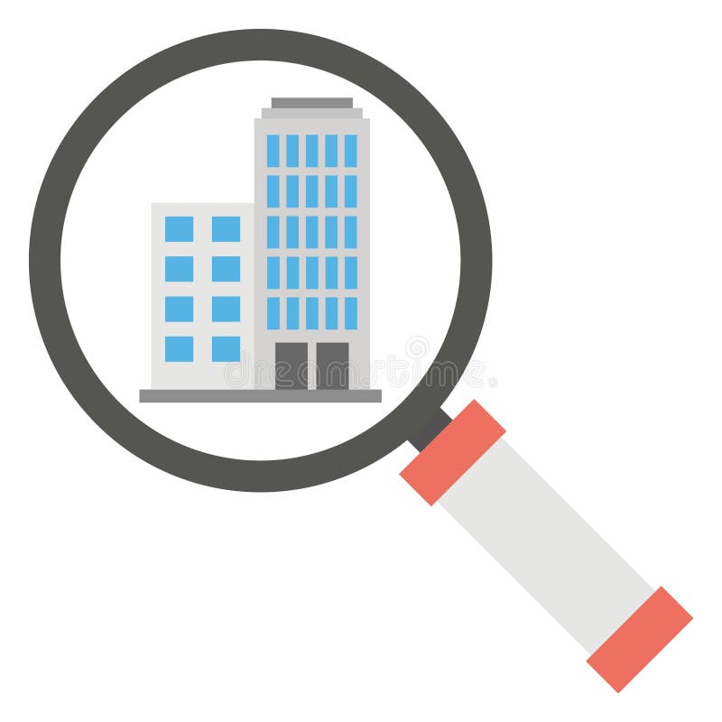 Investigating Building Color Vector Icon Isolated and Fully Editable ...