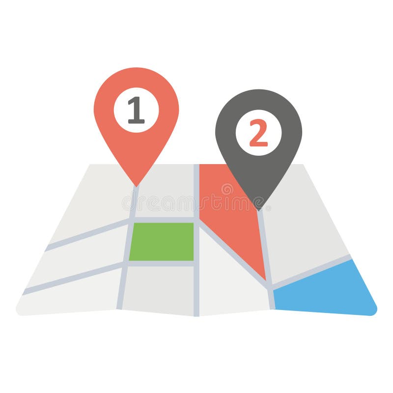 Crumpled Map Isolated Color Vector Icon Which Can Easily Modify or Edit ...