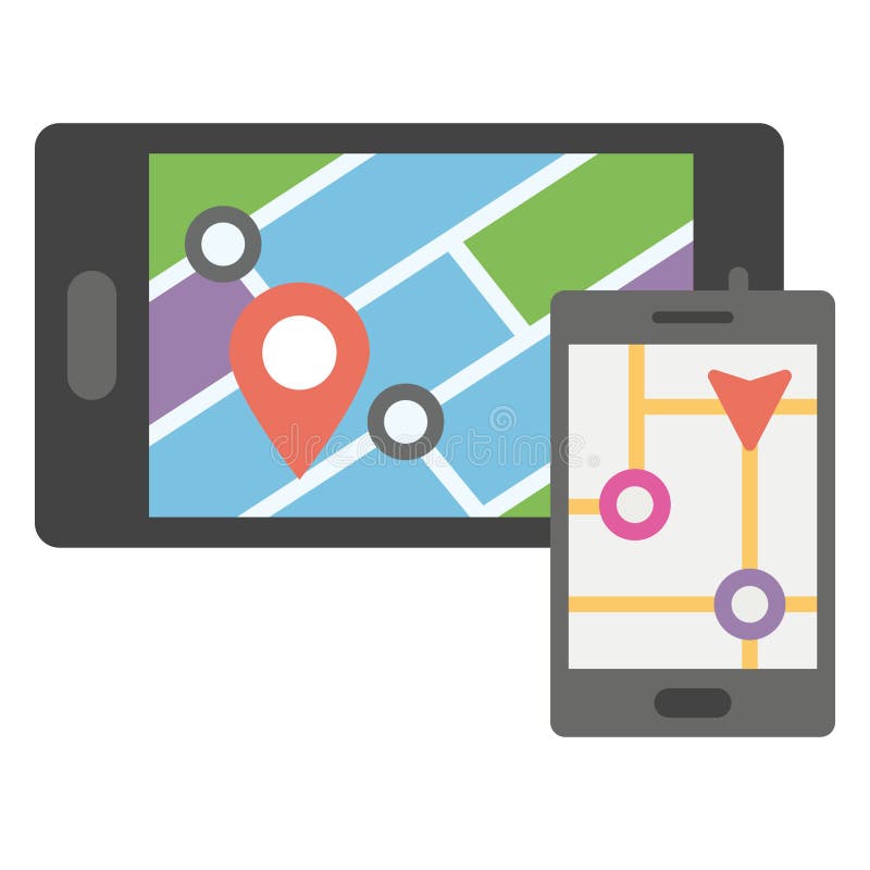 Mobile Tracker Isolated Color Vector Icon Which Can Easily Modify or ...