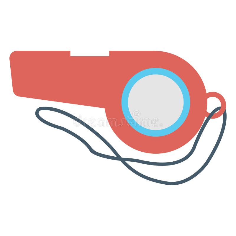 Coach Whistle Color Vector Icon that Can Easily Modify or Edit Stock ...