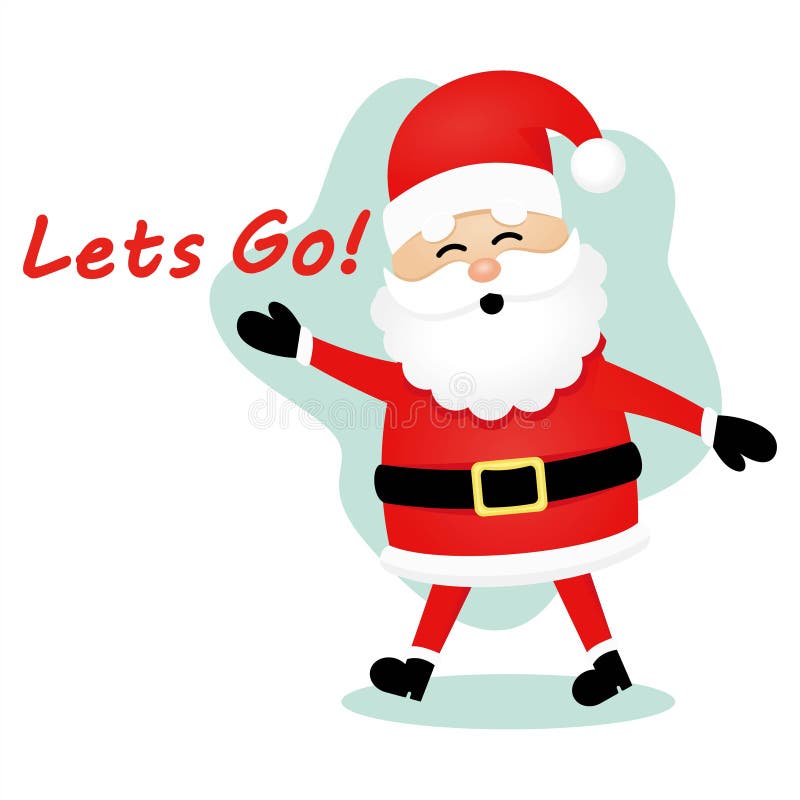 Santa Claus Illustration Sticker with Happy Expression To Welcome ...