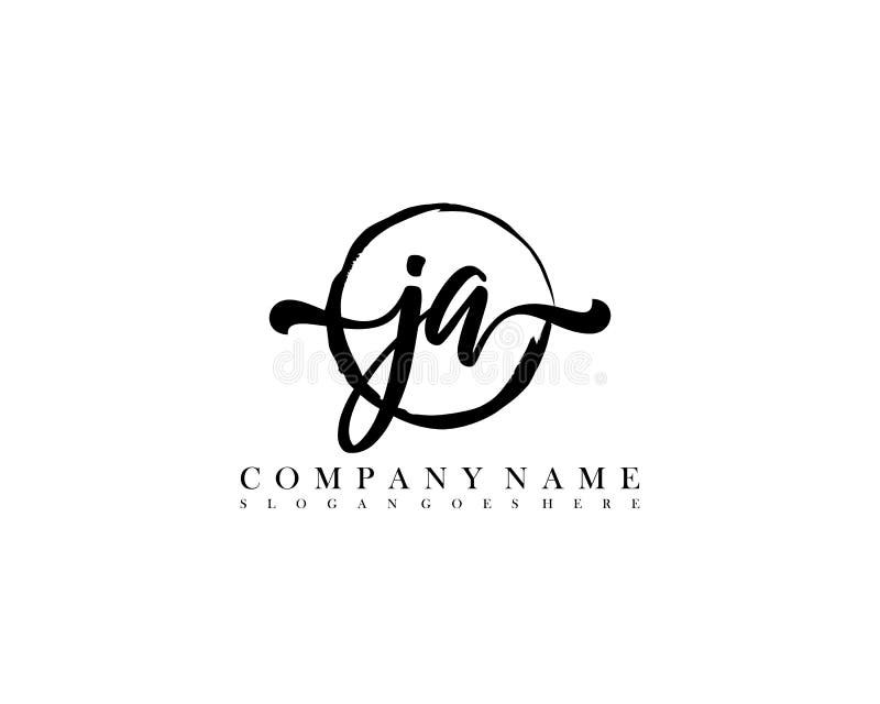 JA Initial Handwriting Logo Circle Hand Drawn Template Vector Stock ...