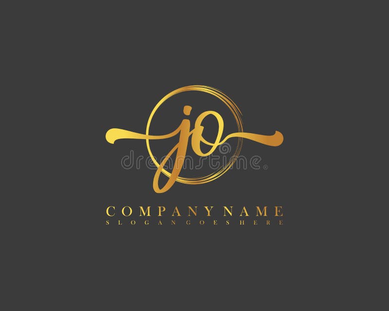 JO Initial Handwriting Logo Circle Hand Drawn Template Vector Stock ...