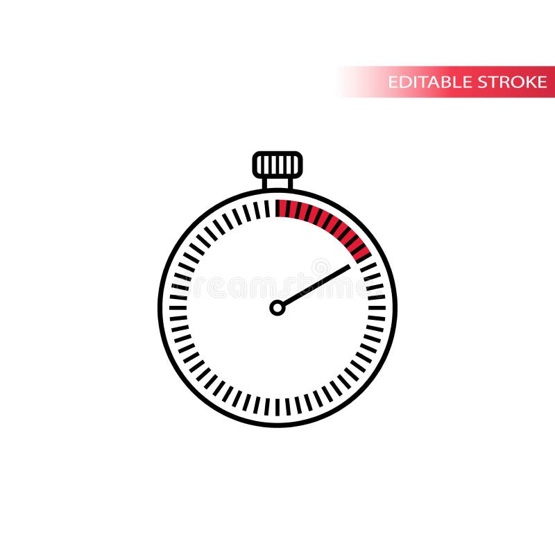 Timer or Stopwatch with Minutes Scale Simple Vector in Red and Black ...