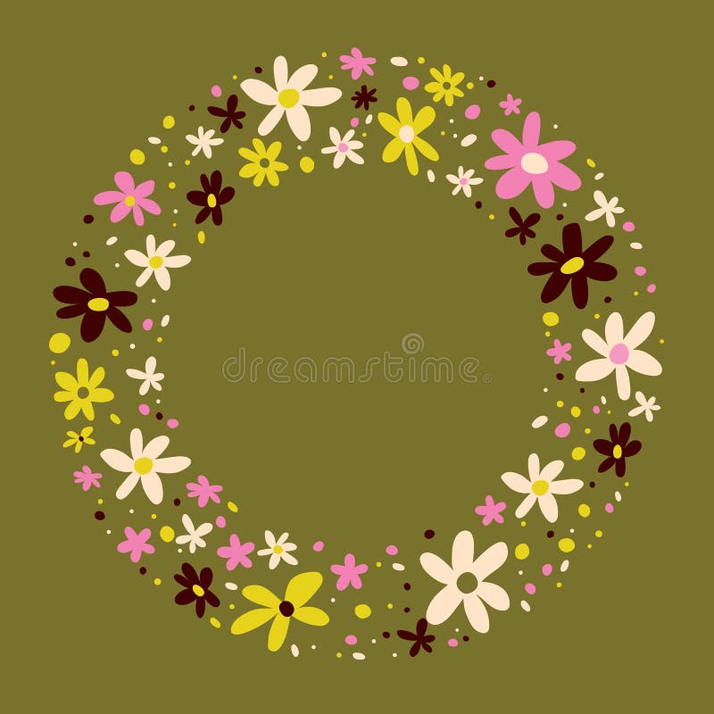Flowers Nature Frame Border Stock Vector - Illustration of celebrate ...