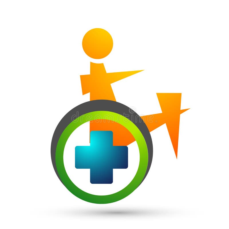 Disabled Care Logo Health Clinic Home Icon Logo Stock Vector ...